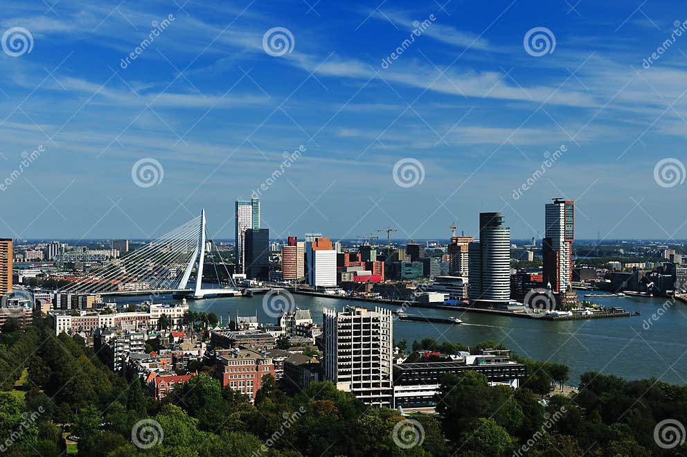 Aerial view of Rotterdam editorial photo. Image of boat - 17033871