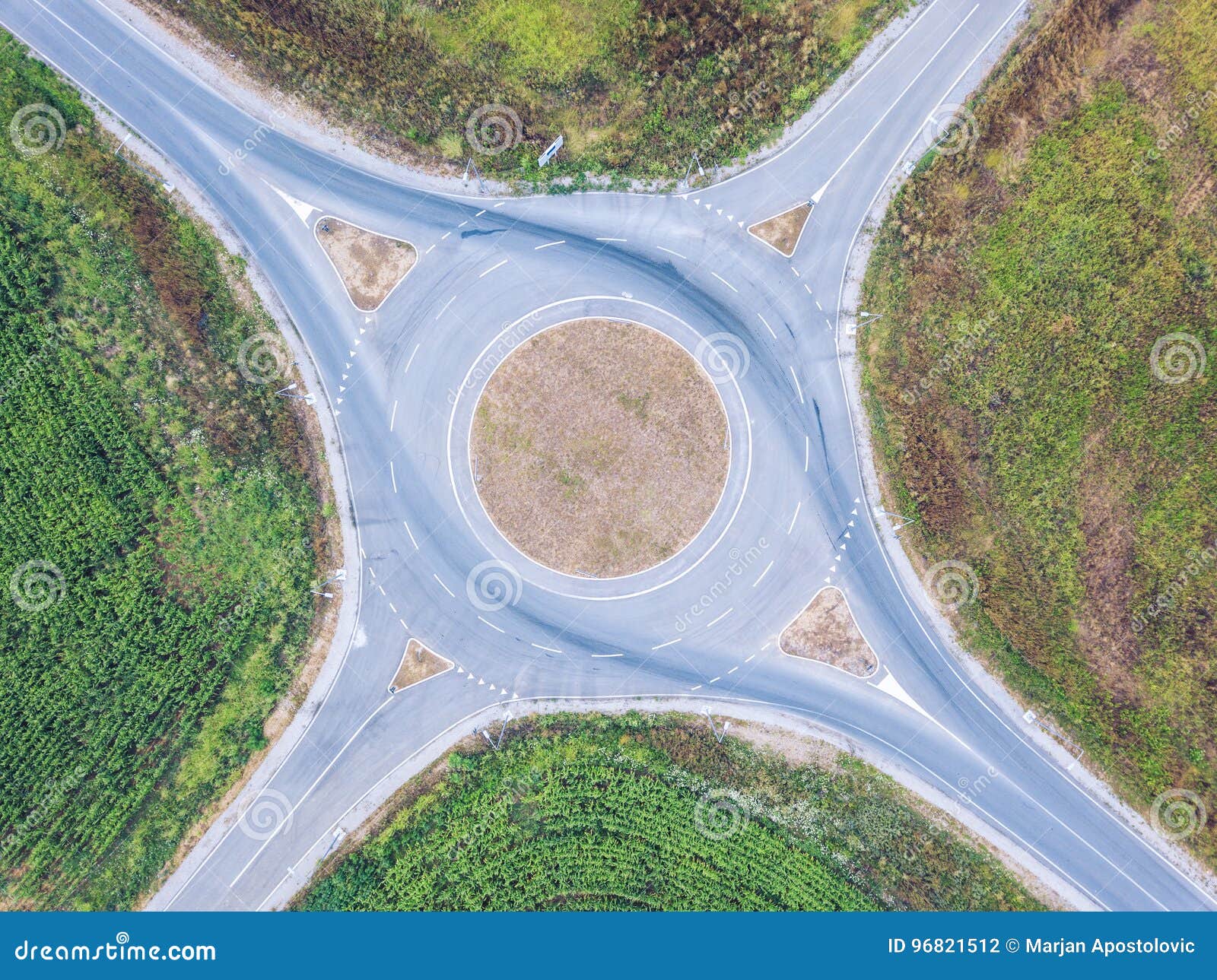 Aerial view of roundabout stock photo. Image of highway - 96821512