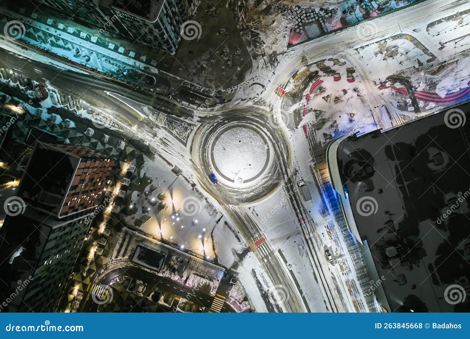 Aerial View of the Roundabout Stock Photo - Image of scene ...