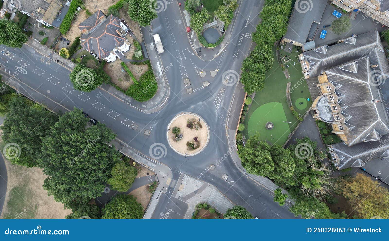 Aerial View of Roundabout Traffic Circle in London Stock Image - Image ...