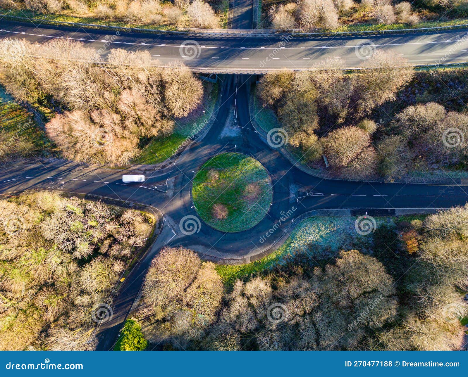 Roundabout Traffic Bridge Construction And Underground Pedestrian ...