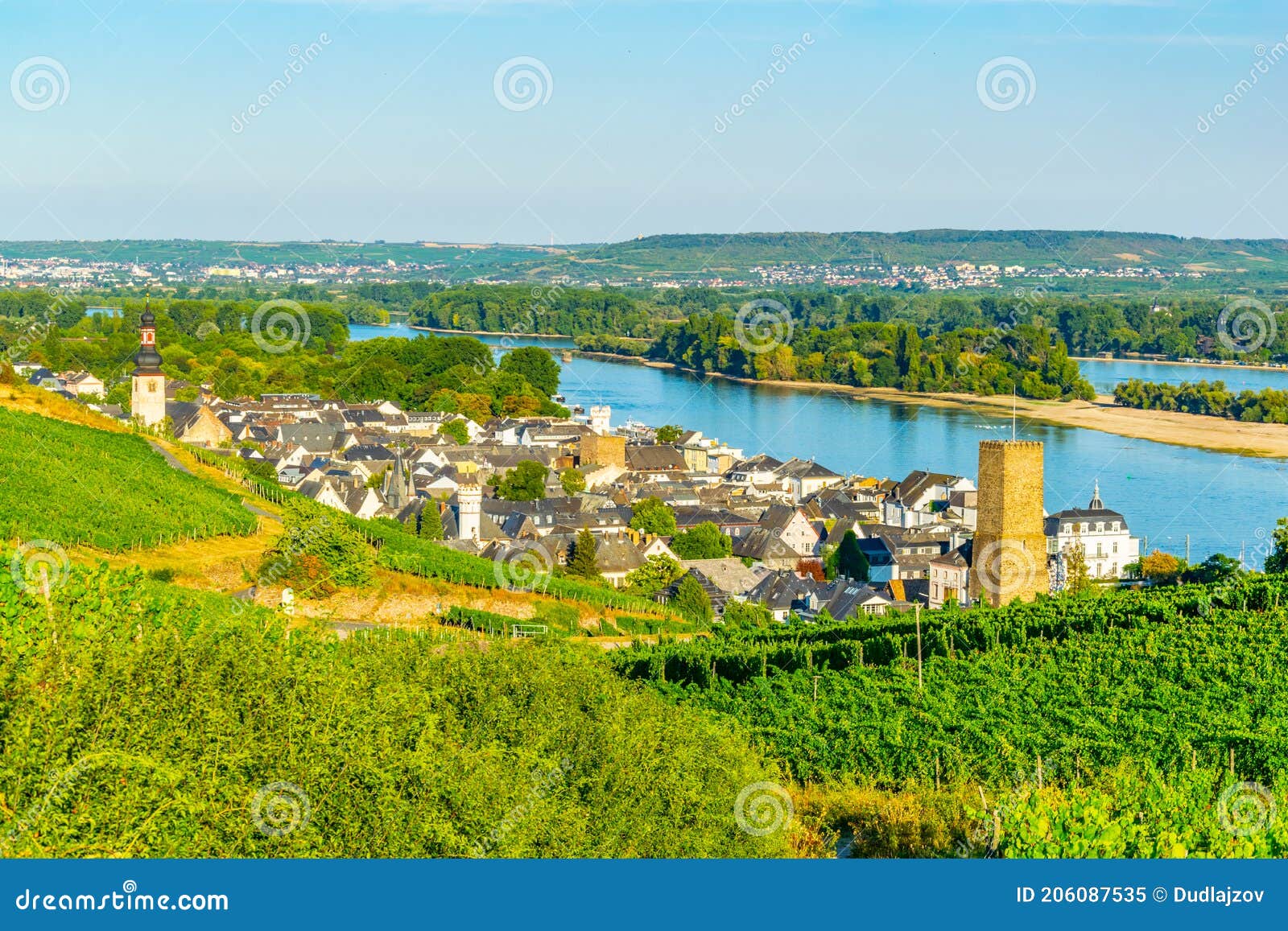 Aerial View of Ruedesheim am Rhein in Germany Stock Image - Image of ...