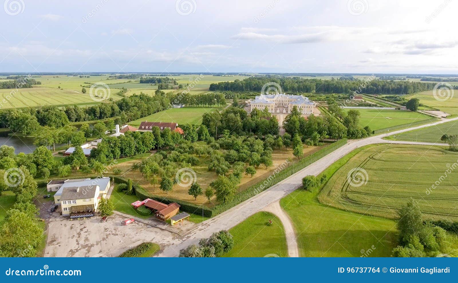 Aerial View of Rundale Castle, Lithuania Stock Photo - Image of nature ...