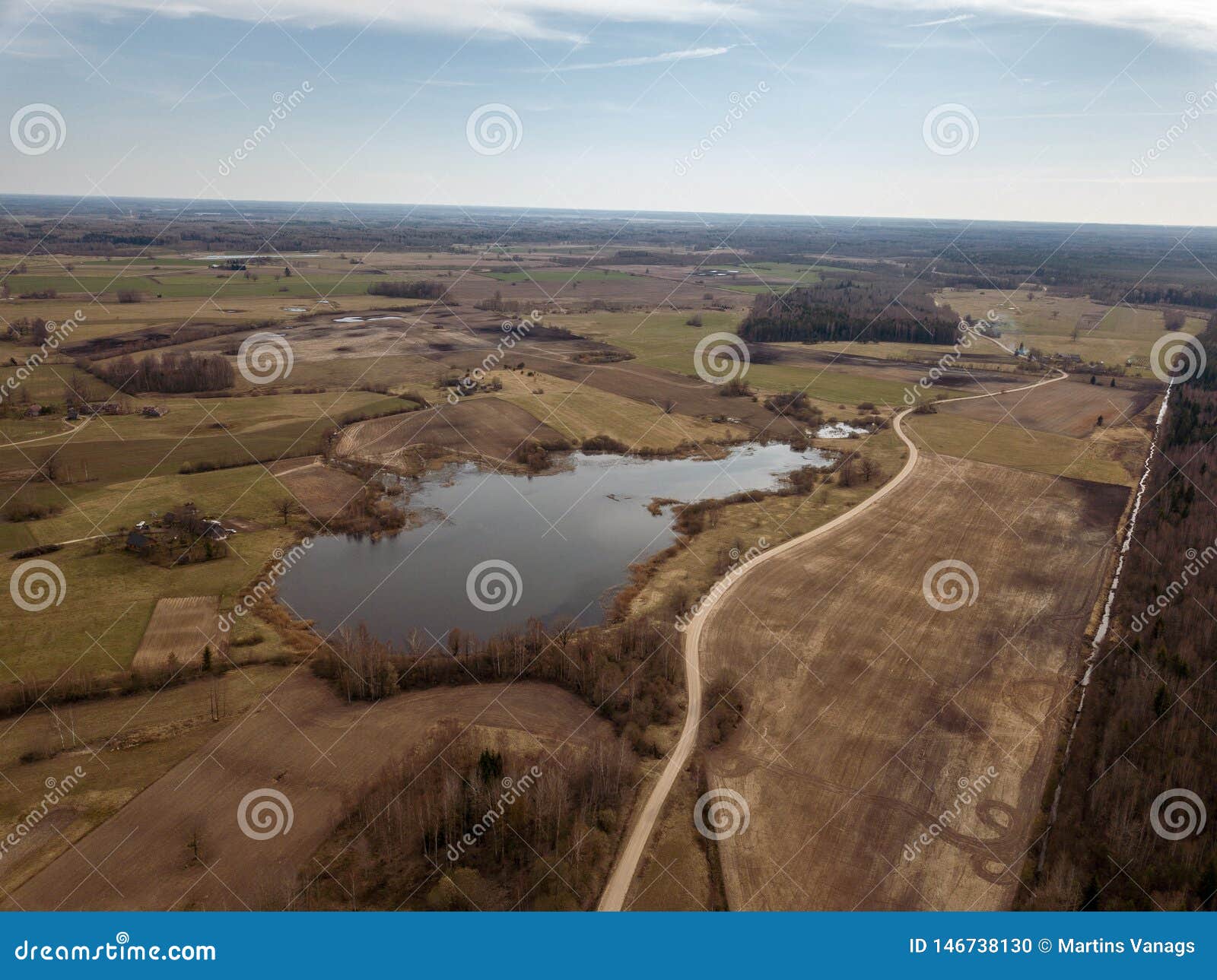 Aerial View of Rural Area with Forests and Lakes Stock Photo - Image of ...