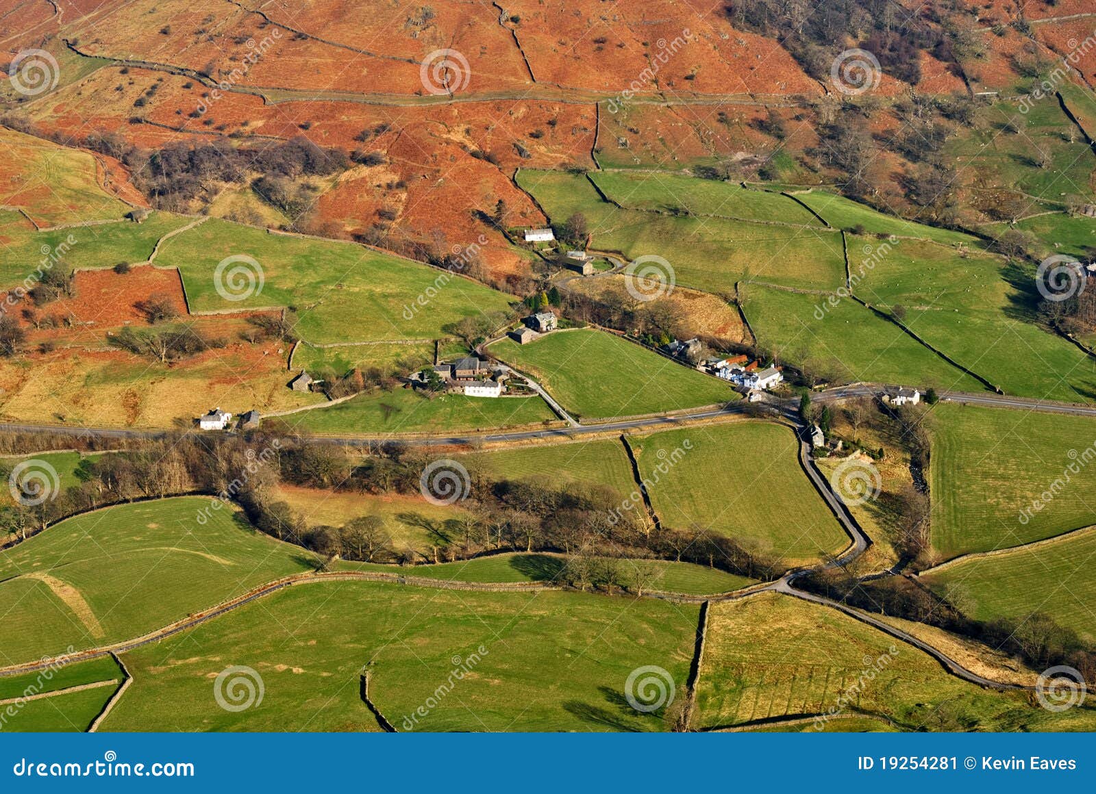Aerial View of Rural Fields Stock Image - Image of patchwork, cumbria ...