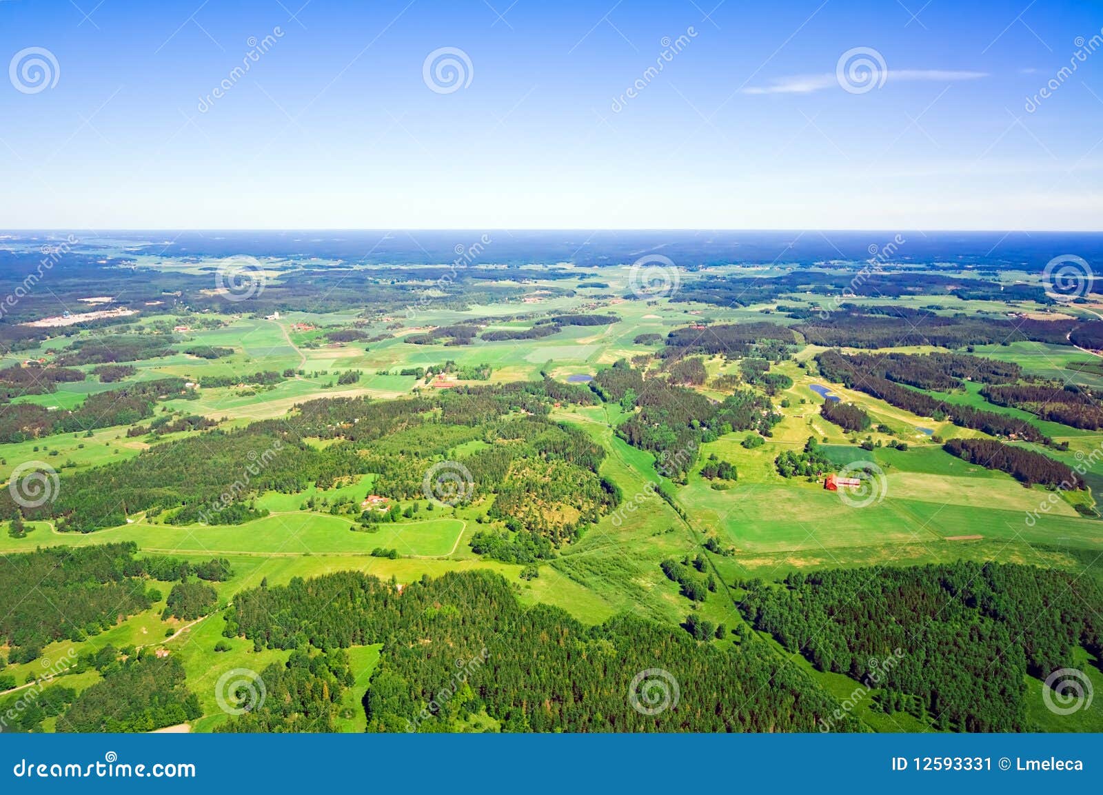 Aerial View of Rural Landscape Stock Image - Image of color, panoramic ...