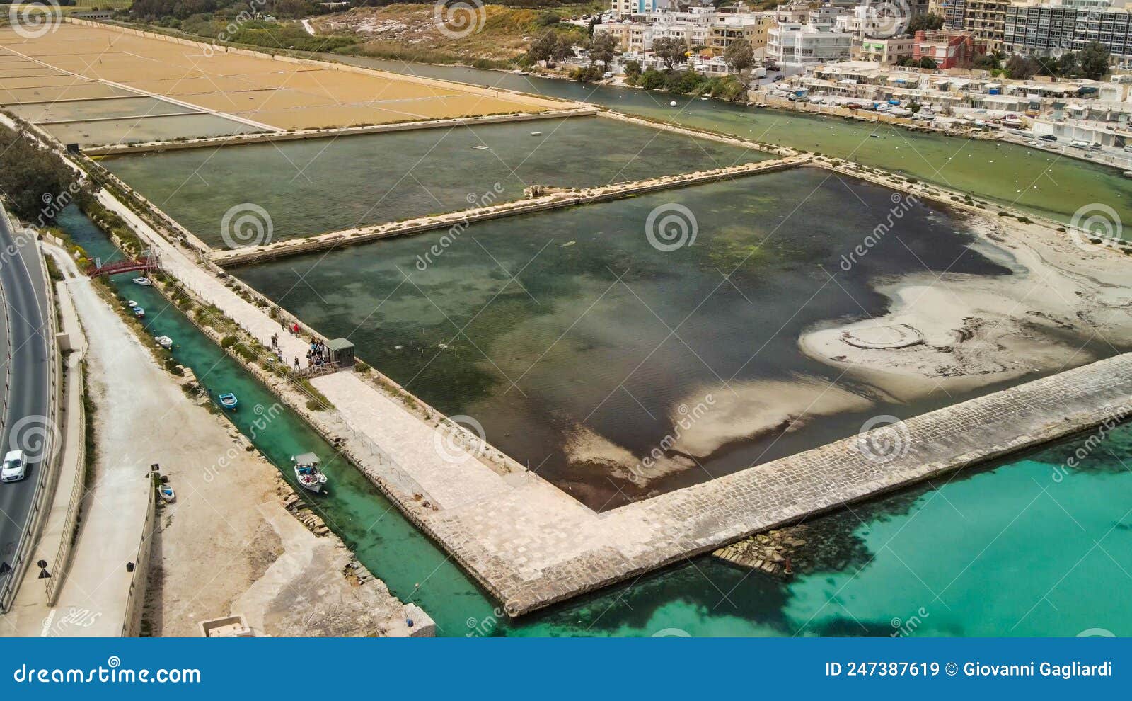Aerial View of Salina Bay in Bugibba, Malta Stock Image - Image of ...