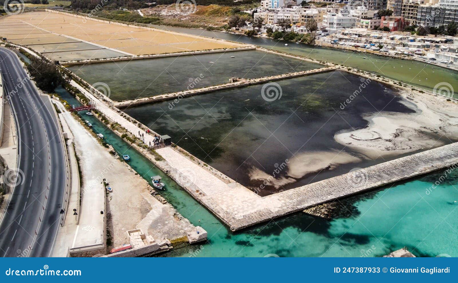 Aerial View of Salina Bay in Bugibba, Malta Stock Image - Image of ...