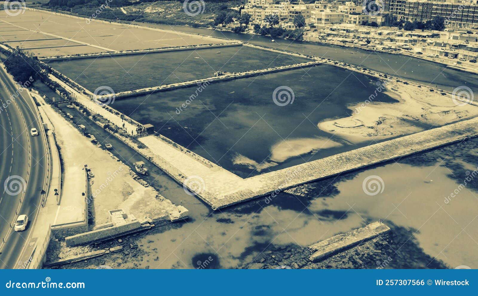 Aerial View of Salina Bay in Bugibba, Malta Stock Photo - Image of ...