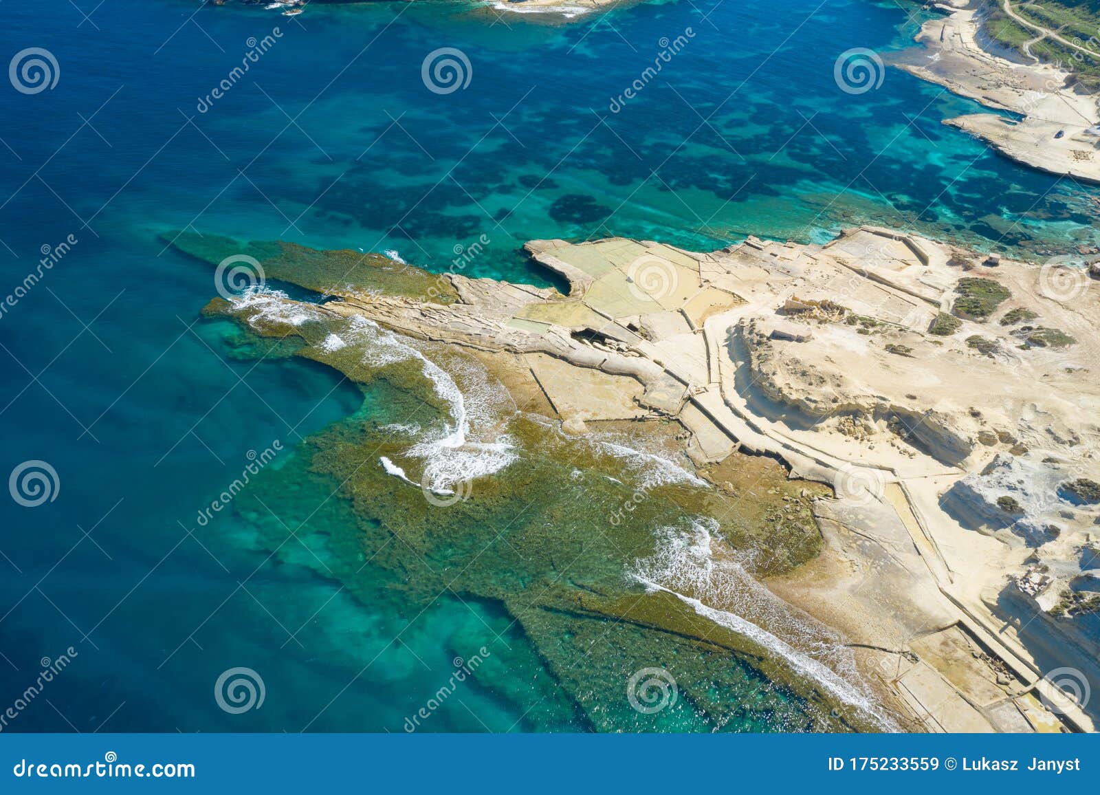 Aerial View of Salt Pans in the Island of Malta Stock Image - Image of ...