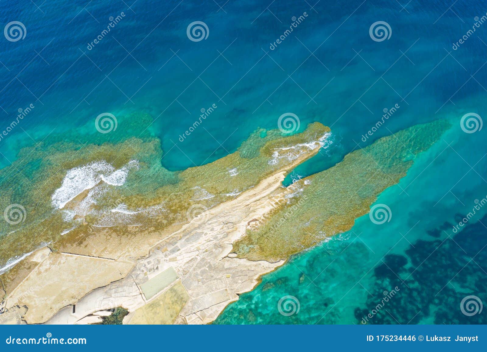 Aerial View of Salt Pans in the Island of Malta Stock Photo - Image of ...