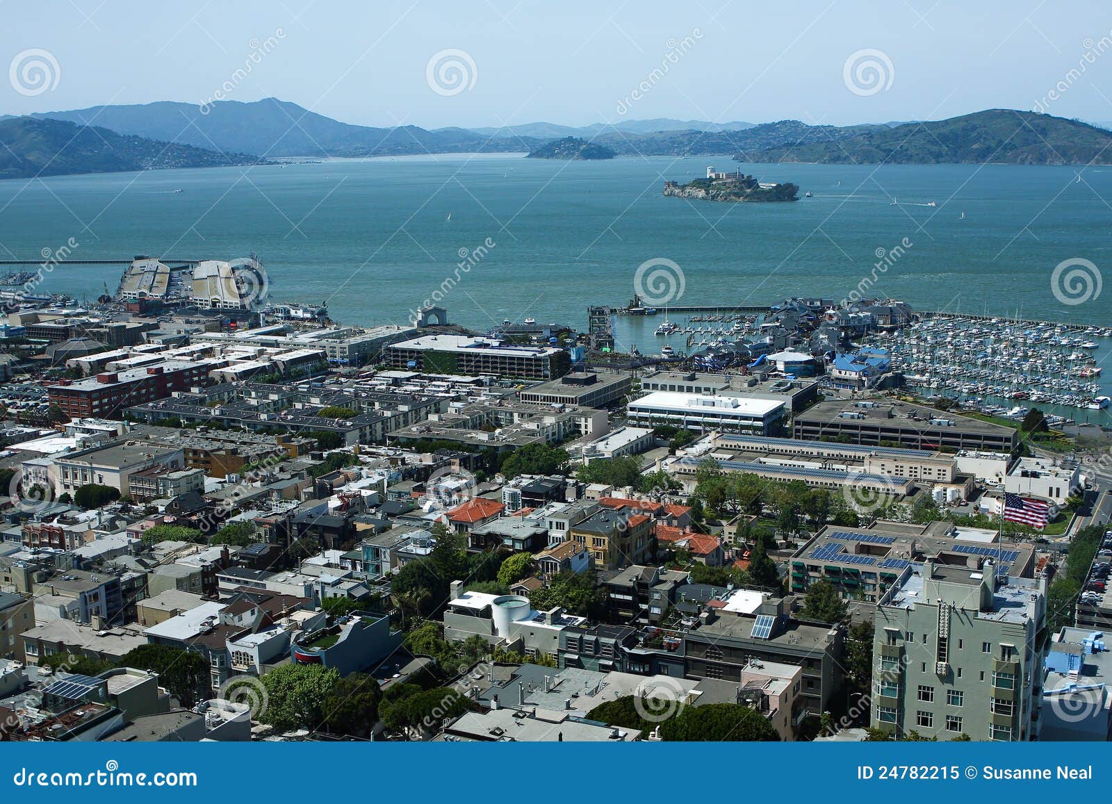 Aerial View of San Francisco Bay Stock Image - Image of piers, scenic ...