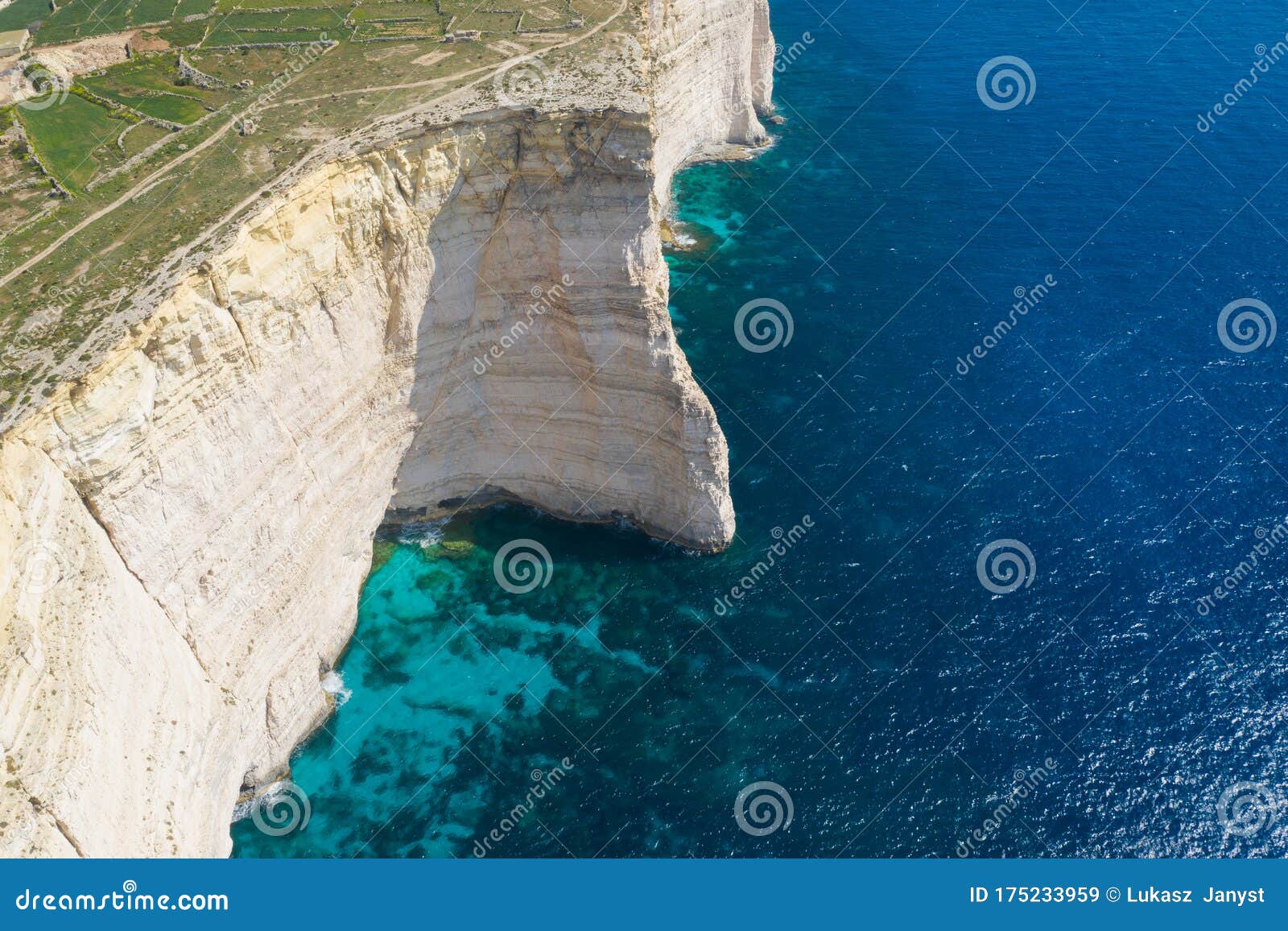 Aerial View of Sanap Cliffs. Gozo Island, Malta Stock Image - Image of ...