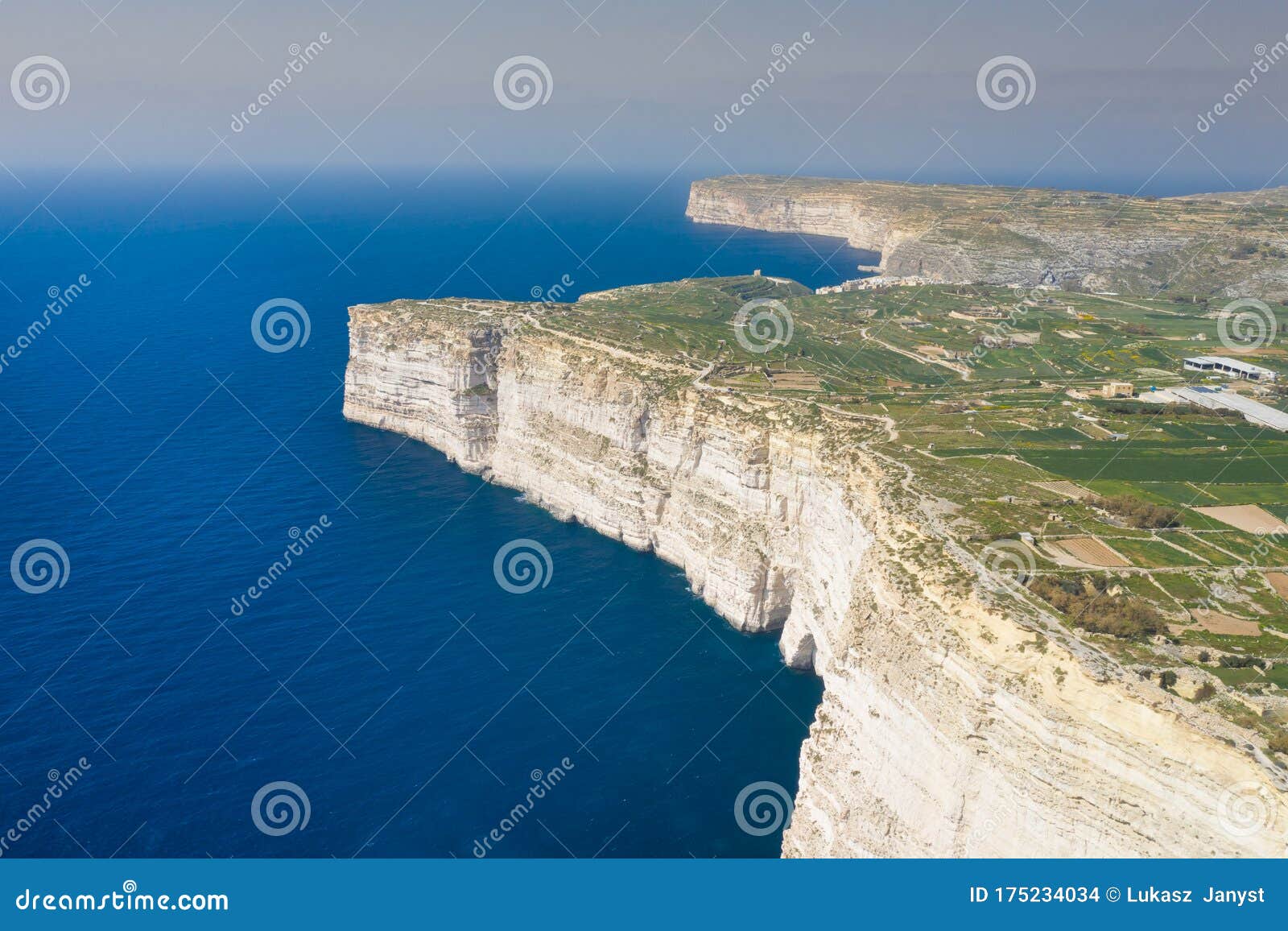 Aerial View of Sanap Cliffs. Gozo Island, Malta Stock Photo - Image of ...
