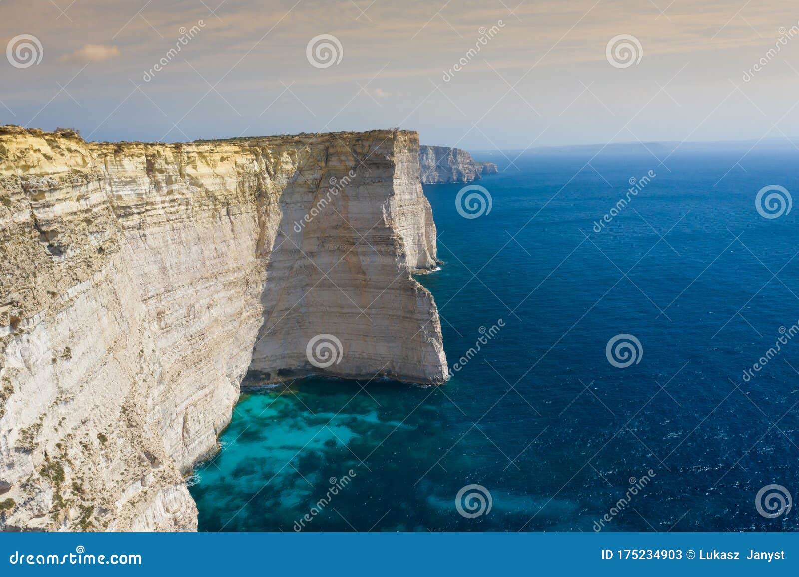 Aerial View of Sanap Cliffs. Gozo Island, Malta Stock Image - Image of ...