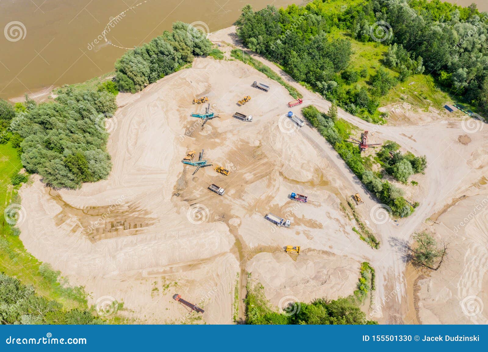 Aerial View of Sand Mining Operation Extracting a Range of Mineral ...