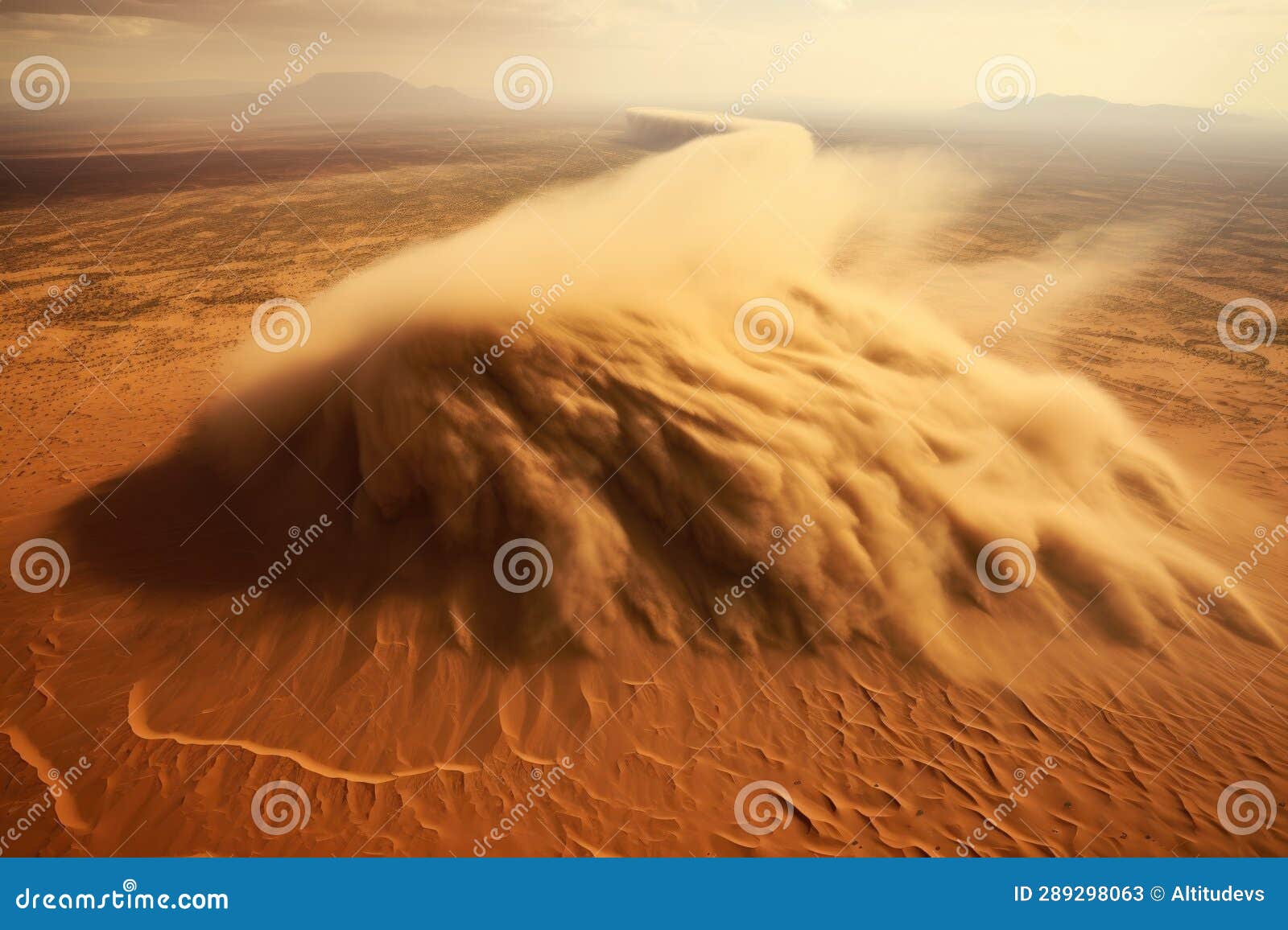 Aerial View of a Sandstorm Sweeping Across the Desert Stock Image ...