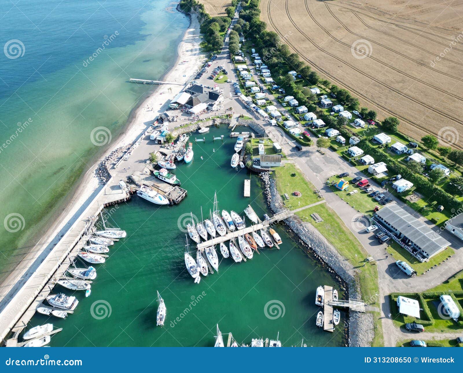 Aerial View of the Scenic Mommark Harbor in Denmark Stock Photo - Image ...