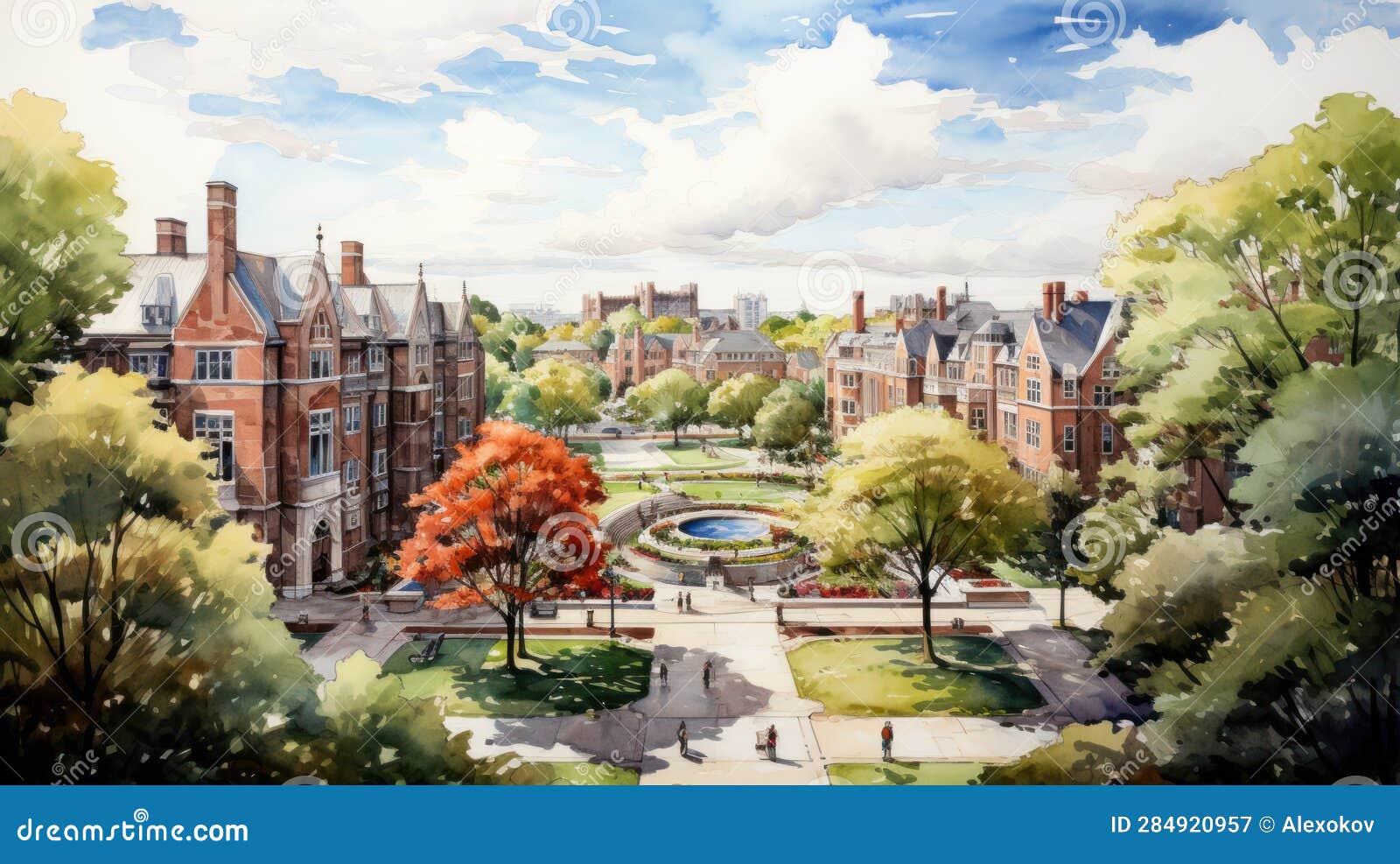 Aerial View of School Campus AI Generated Stock Illustration ...