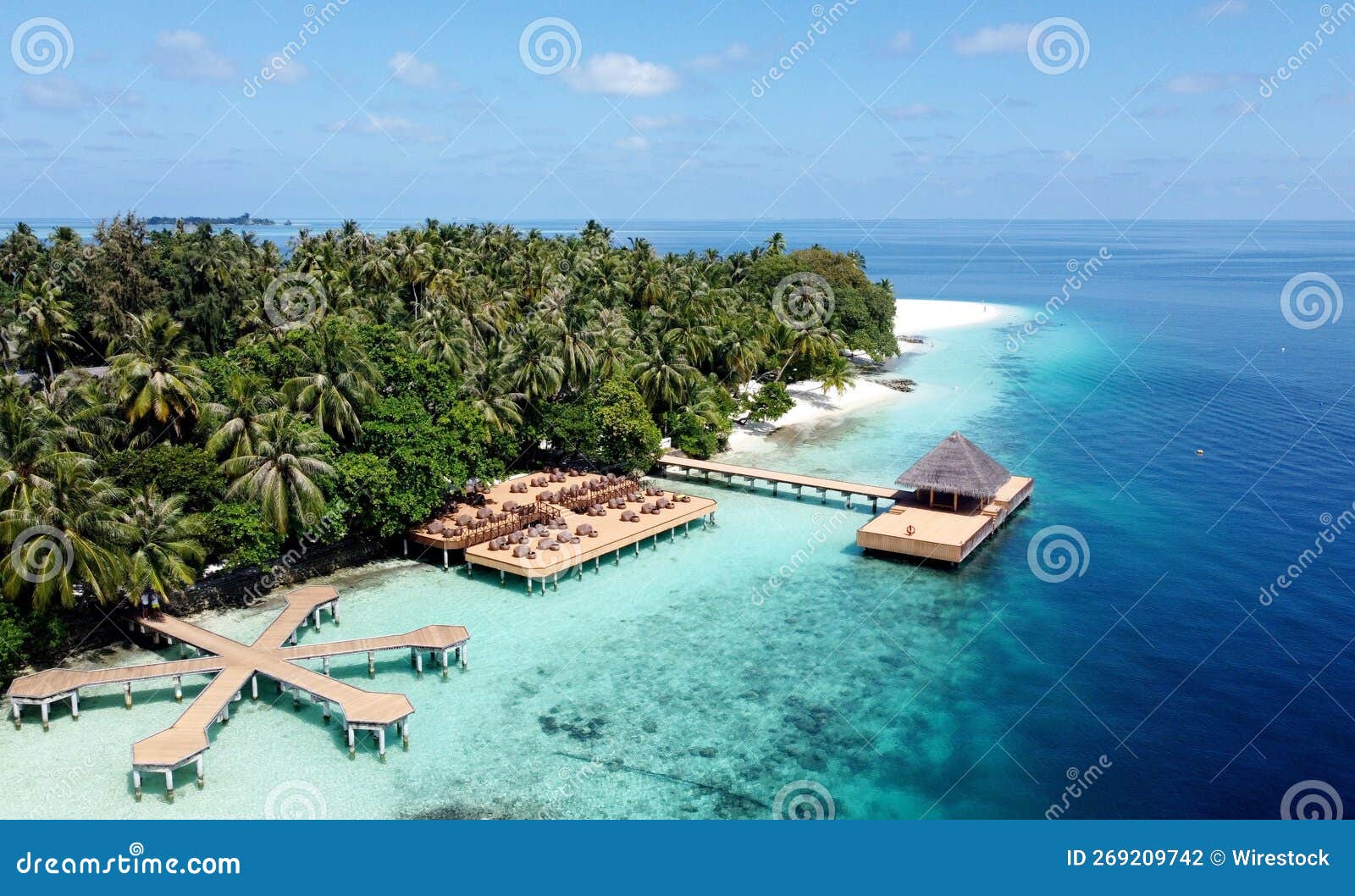 Aerial View of Sea with Greenery Beach Stock Photo - Image of surface ...