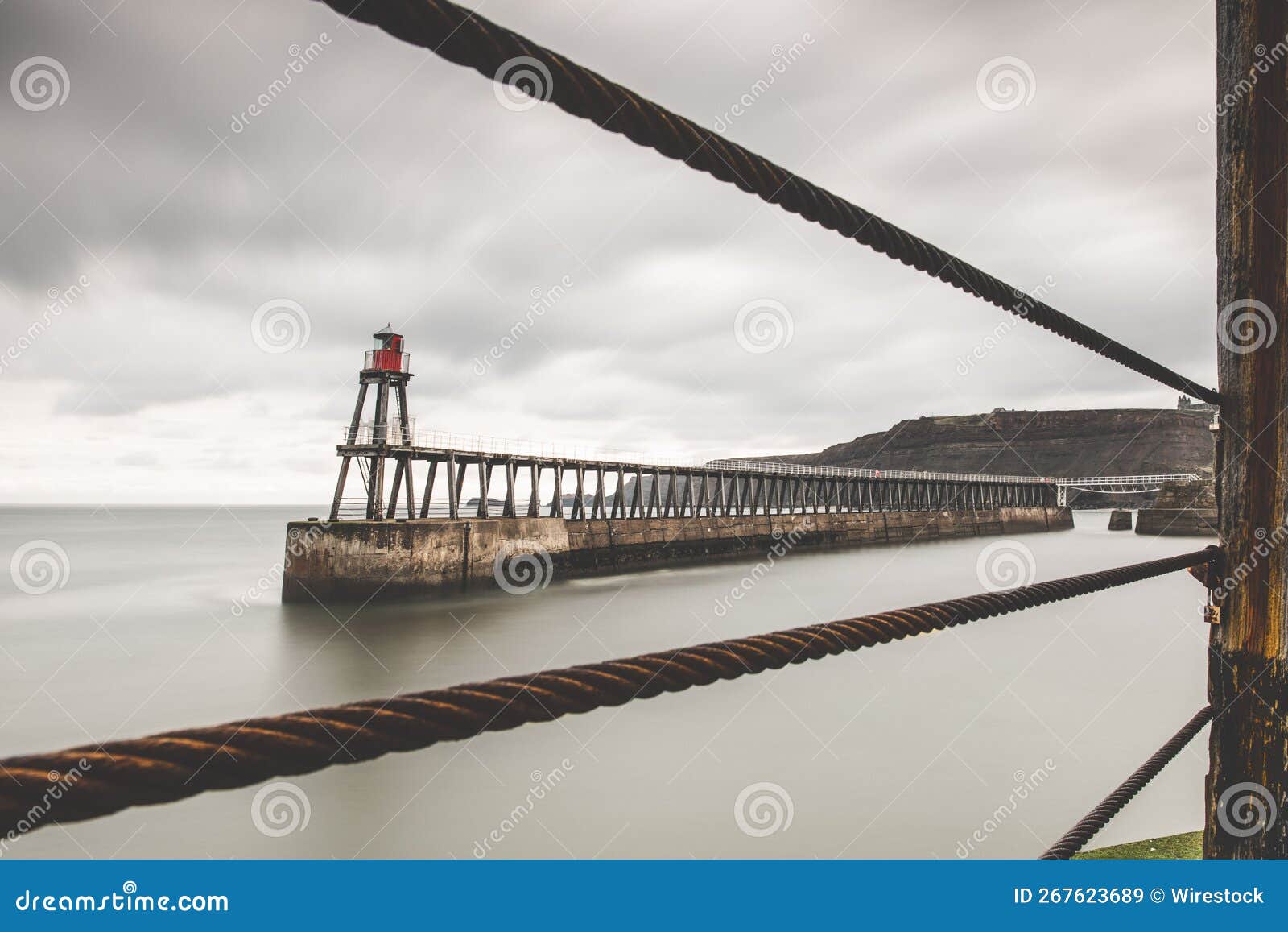Aerial View of Sea with Seaside Path in Whitby Stock Image - Image of ...
