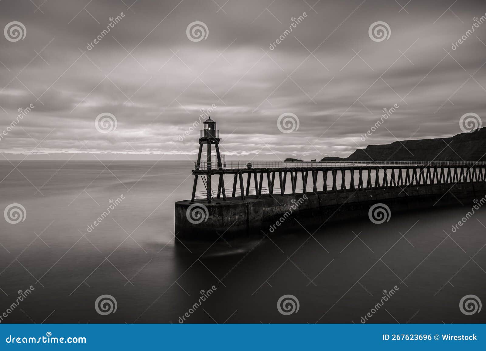 Aerial View of Sea with Seaside Path in Whitby Stock Photo - Image of ...