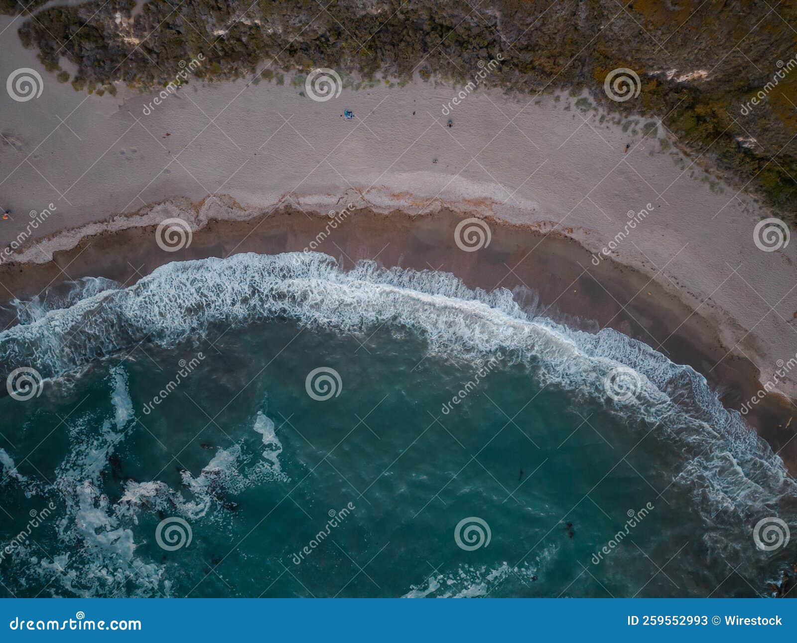 Aerial View of the Sea Waves and the Beach Stock Image - Image of sand ...
