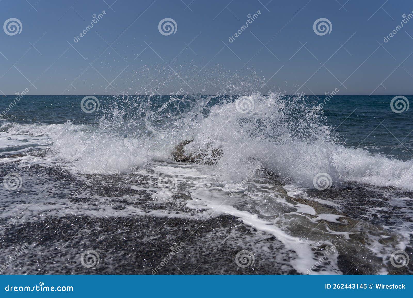 Aerial View of Sea Waves Breaking Beach Stock Image - Image of aerial ...