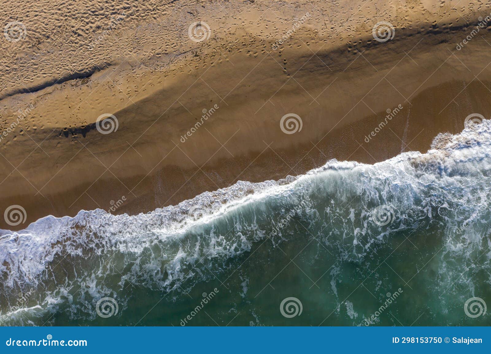 Aerial View of Sea Waves and a Remote Secluded Sandy Beach Stock Photo ...