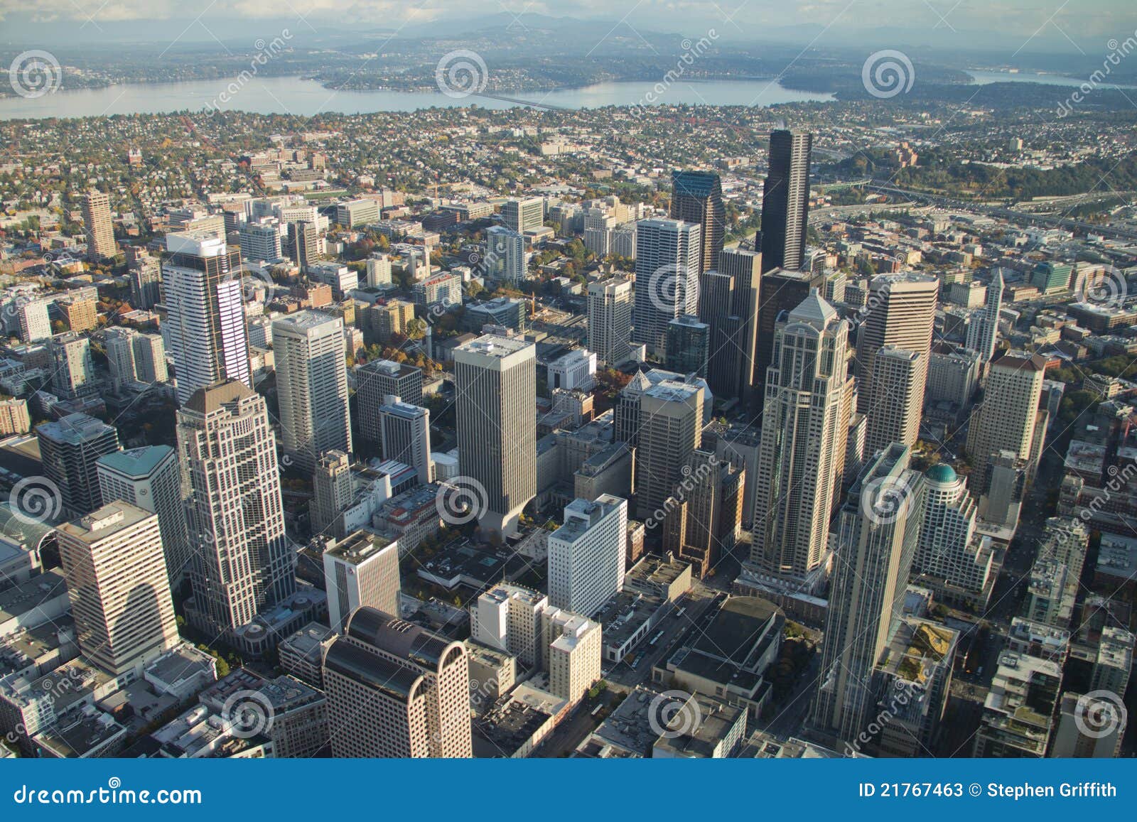 Aerial View - Seattle Downtown Stock Image - Image of landmark ...