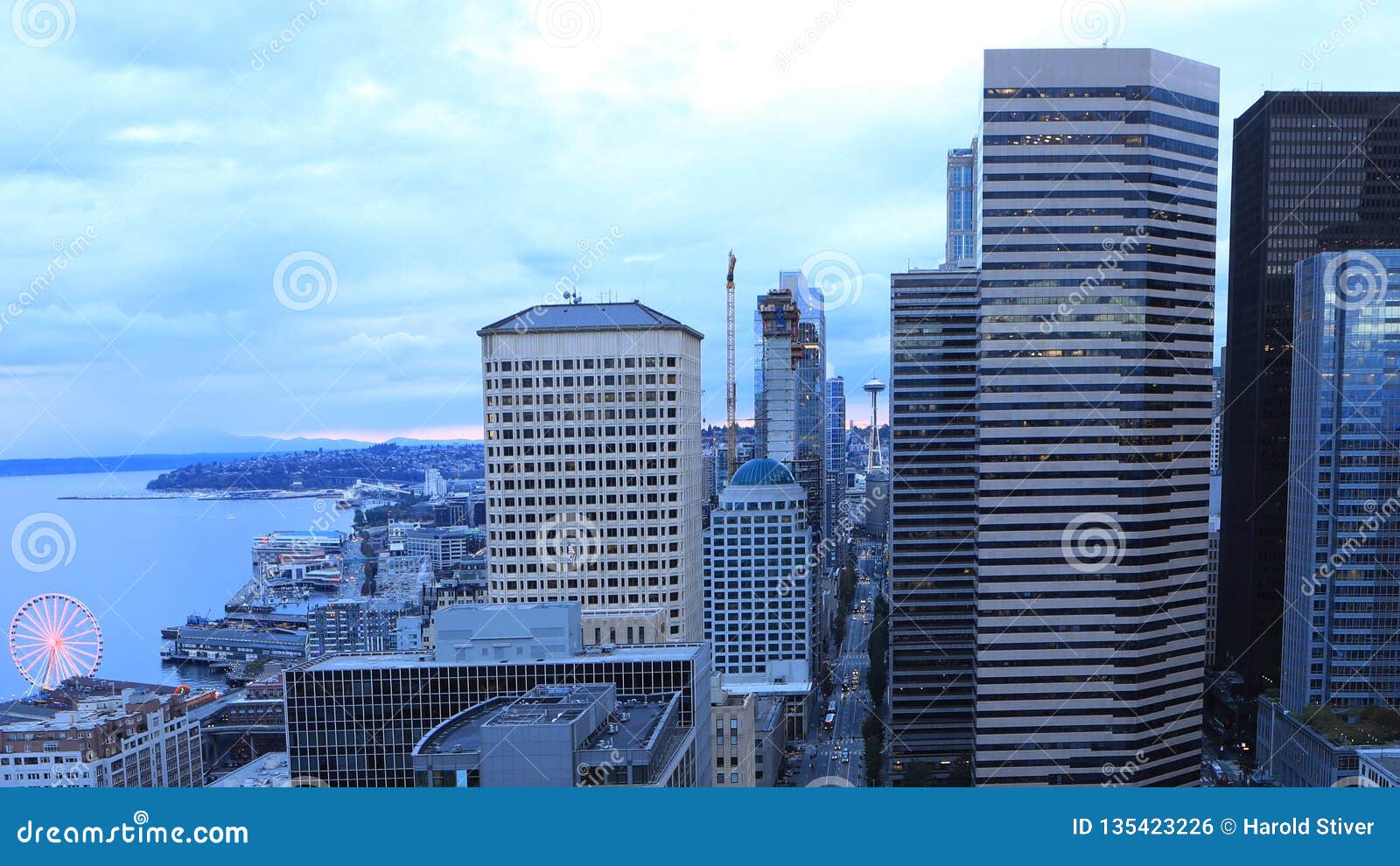 Aerial View of the Seattle, Washington City Core Stock Photo - Image of ...