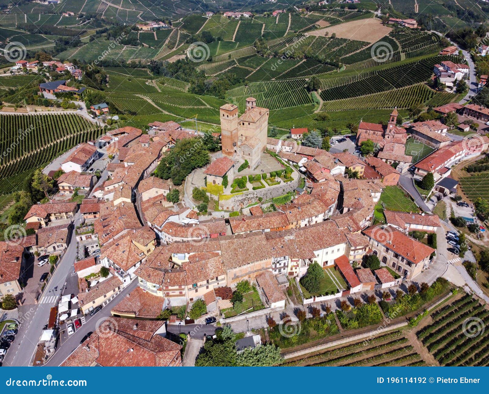 Aerial View of Serralunga Alba Editorial Photography - Image of cuneo ...