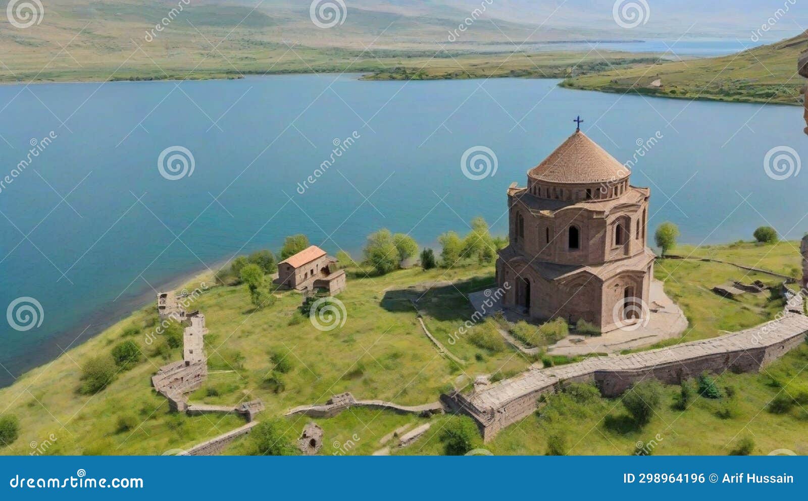 Lake Sevan Republic Of Armenia Map Vector Illustration, Scribble Sketch ...
