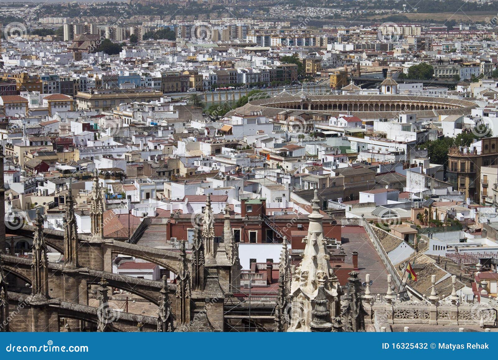 Aerial view of Sevilla stock photo. Image of roof, giralda - 16325432