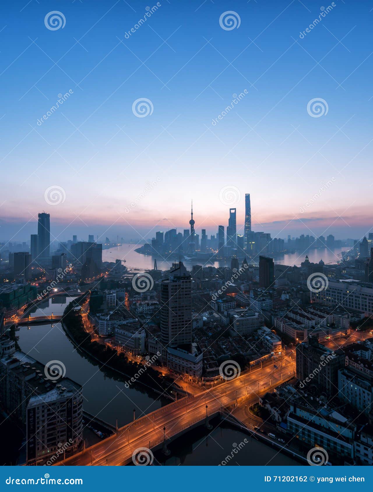 Aerial view of Shanghai stock photo. Image of exterior - 71202162