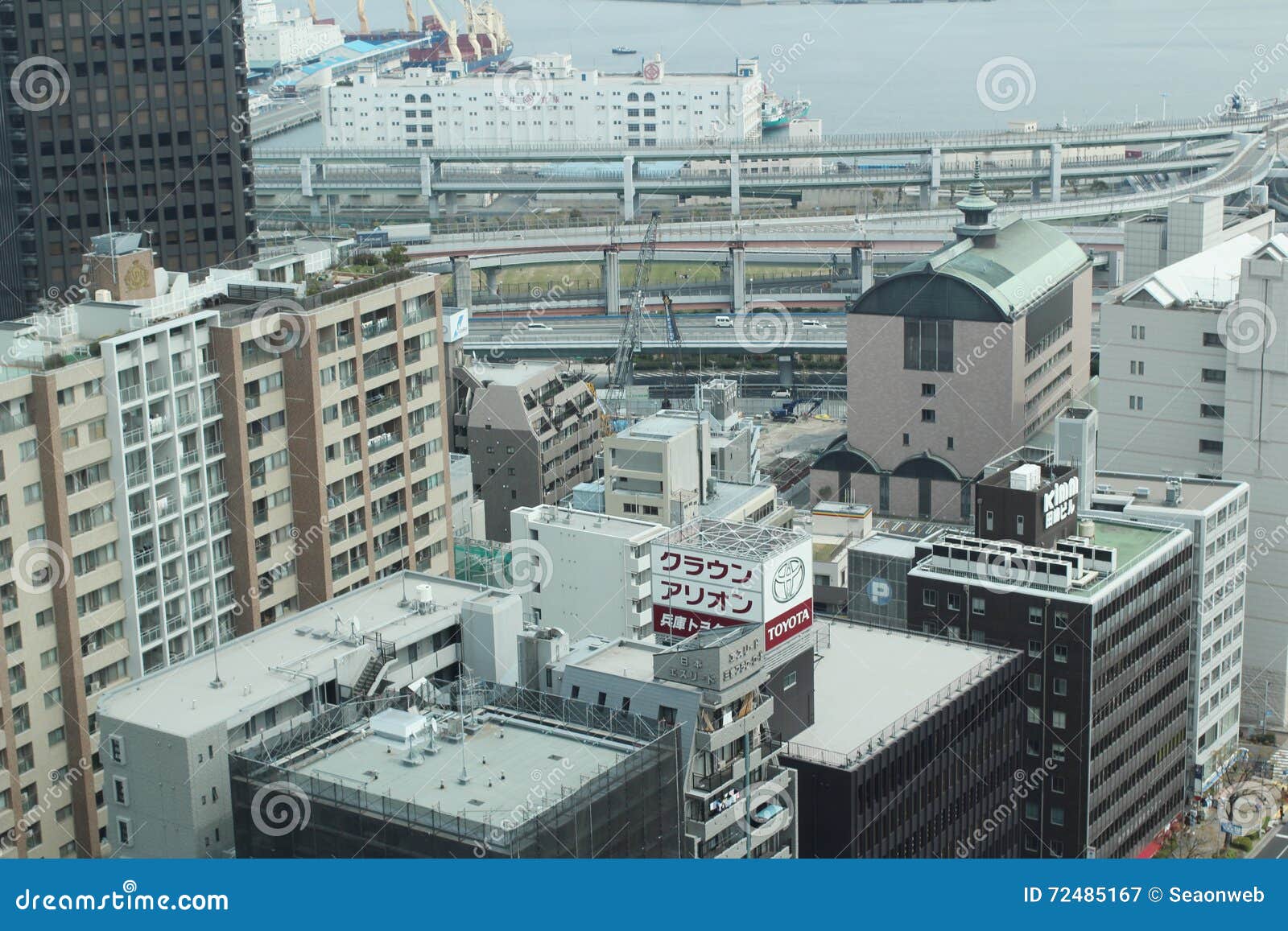 Aerial View of the Shin-Kobe District in Downtown Kobe, Japan Editorial ...