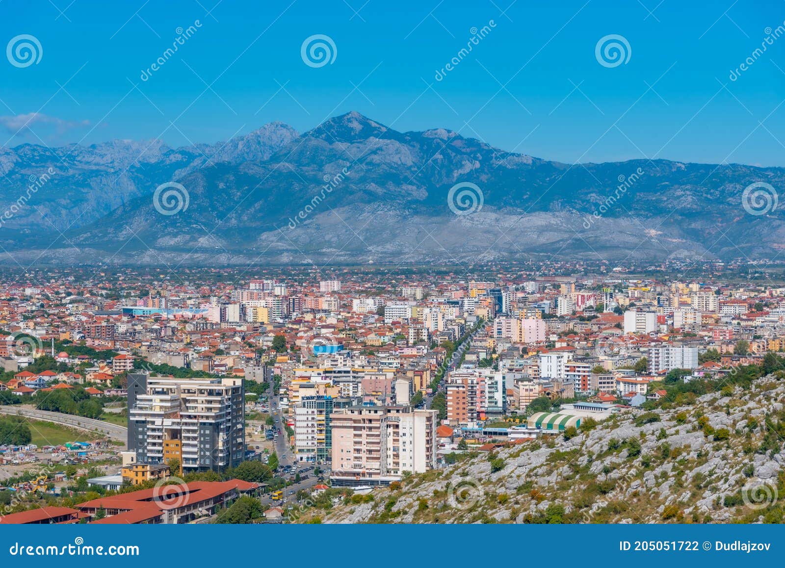 Aerial View of Shkoder from Rozafa Castle in Albania Stock Photo ...