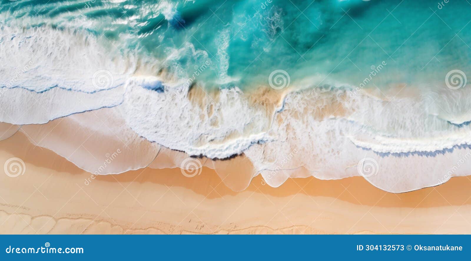 Aerial View on the Shore and the Ocean Waves Banner. Stock Illustration ...