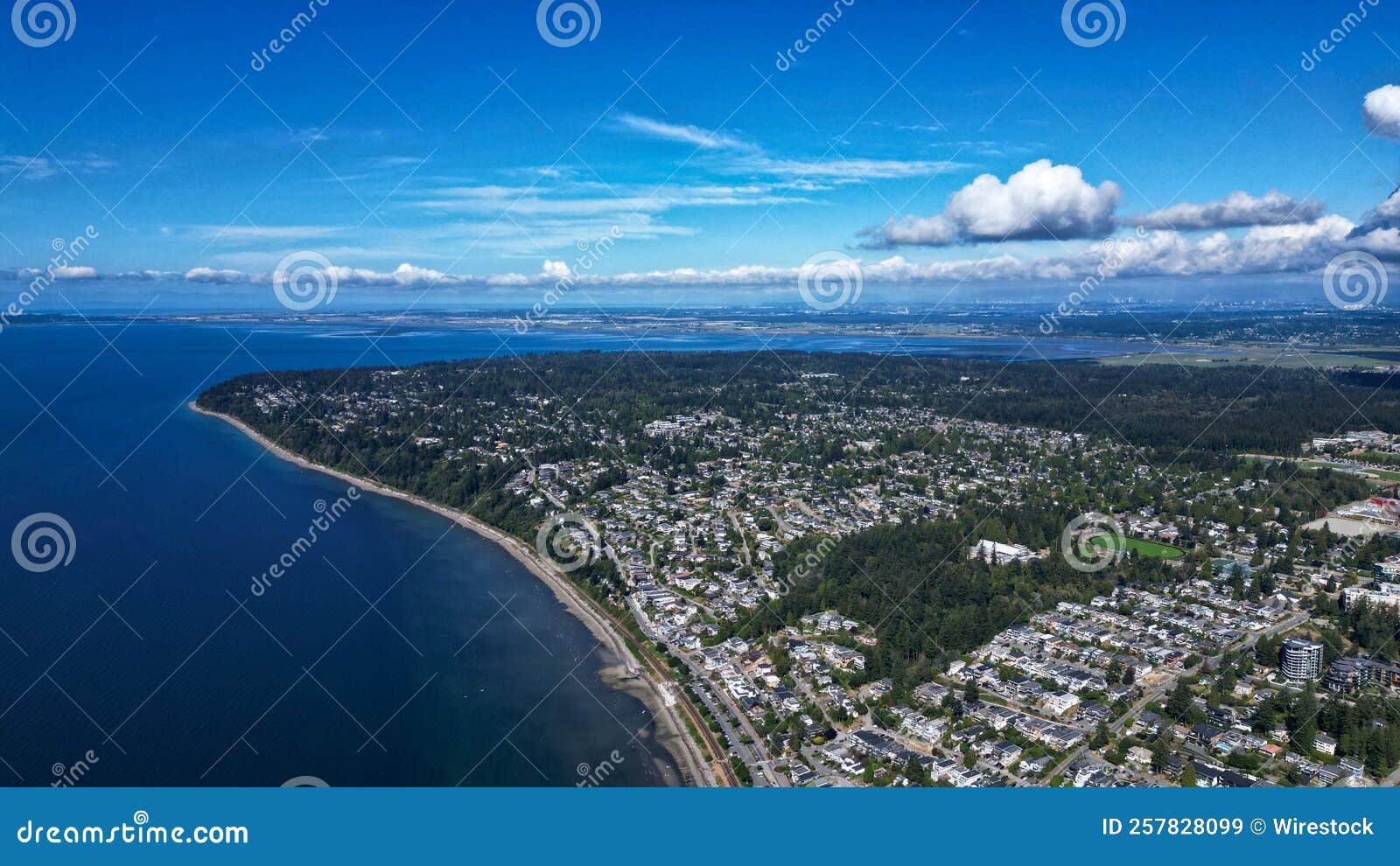 Aerial View of the Shore of White Rock, BC, Canada Stock Image - Image ...