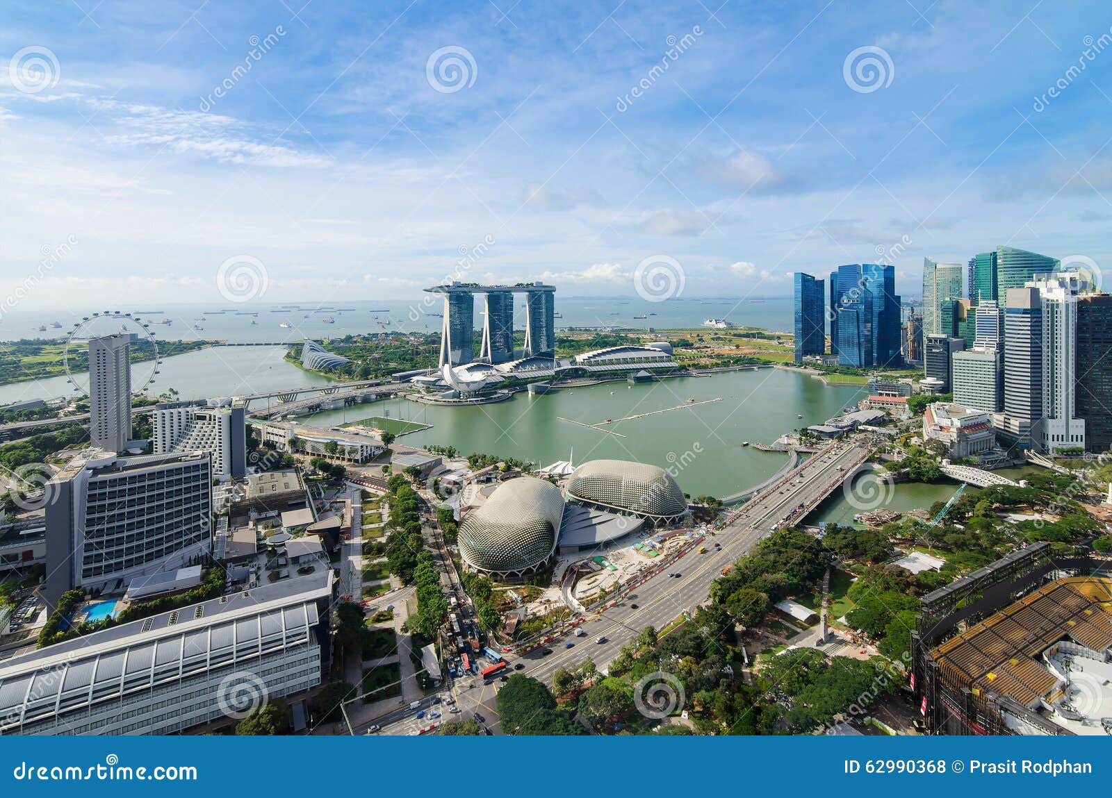 Aerial View of Singapore City with Nice Sky Stock Photo - Image of ...