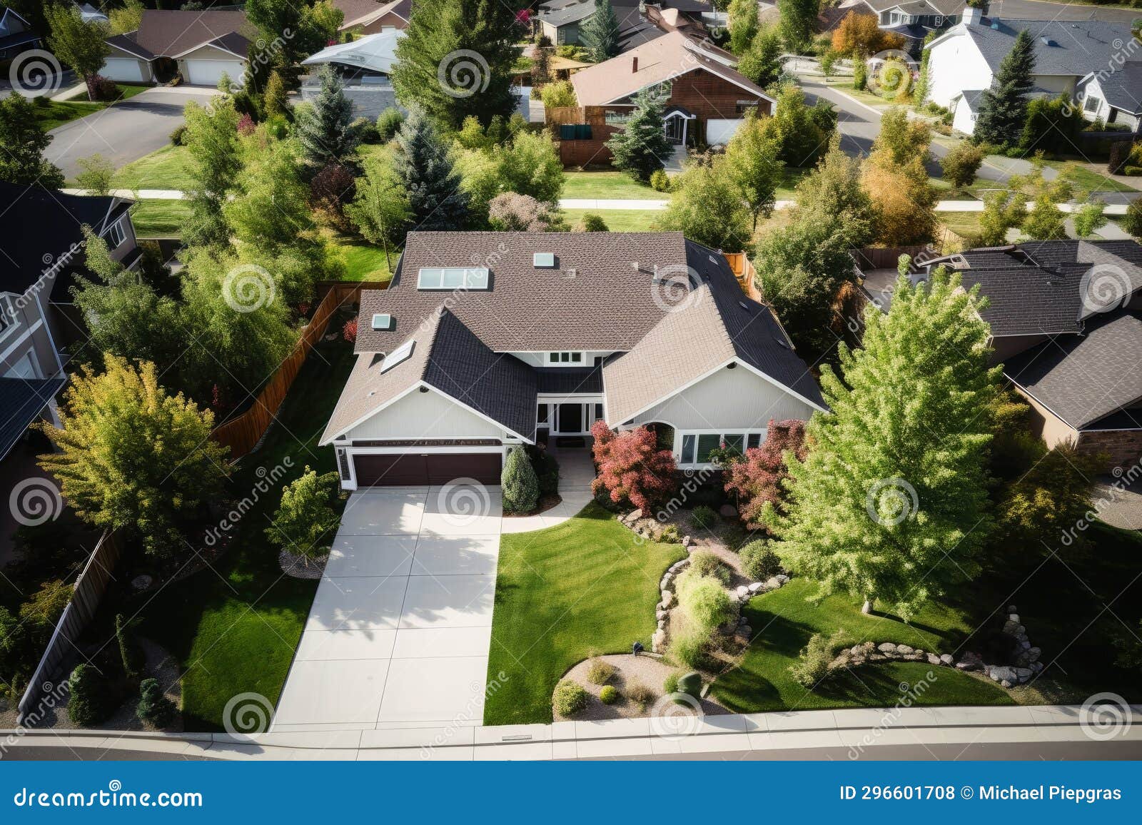 Aerial View of a Single Residential House Stock Photo - Image of ...