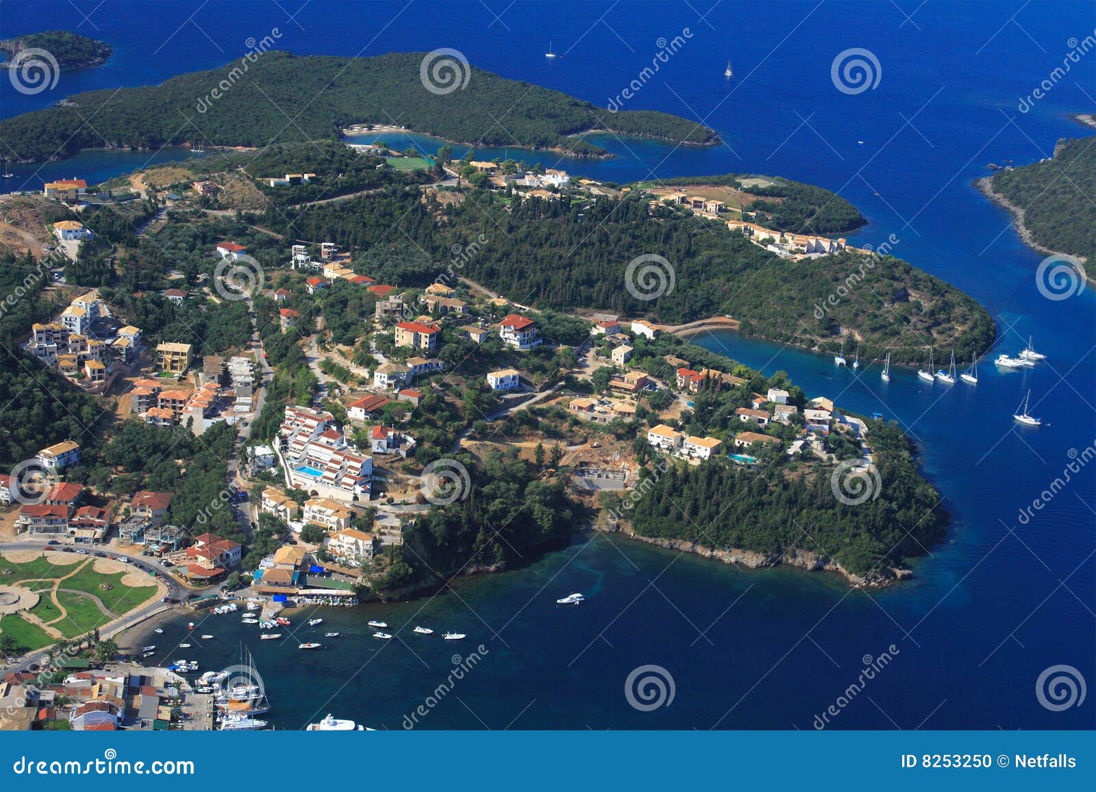 Aerial View on Sivota Greece Stock Photo - Image of island, summer: 8253250