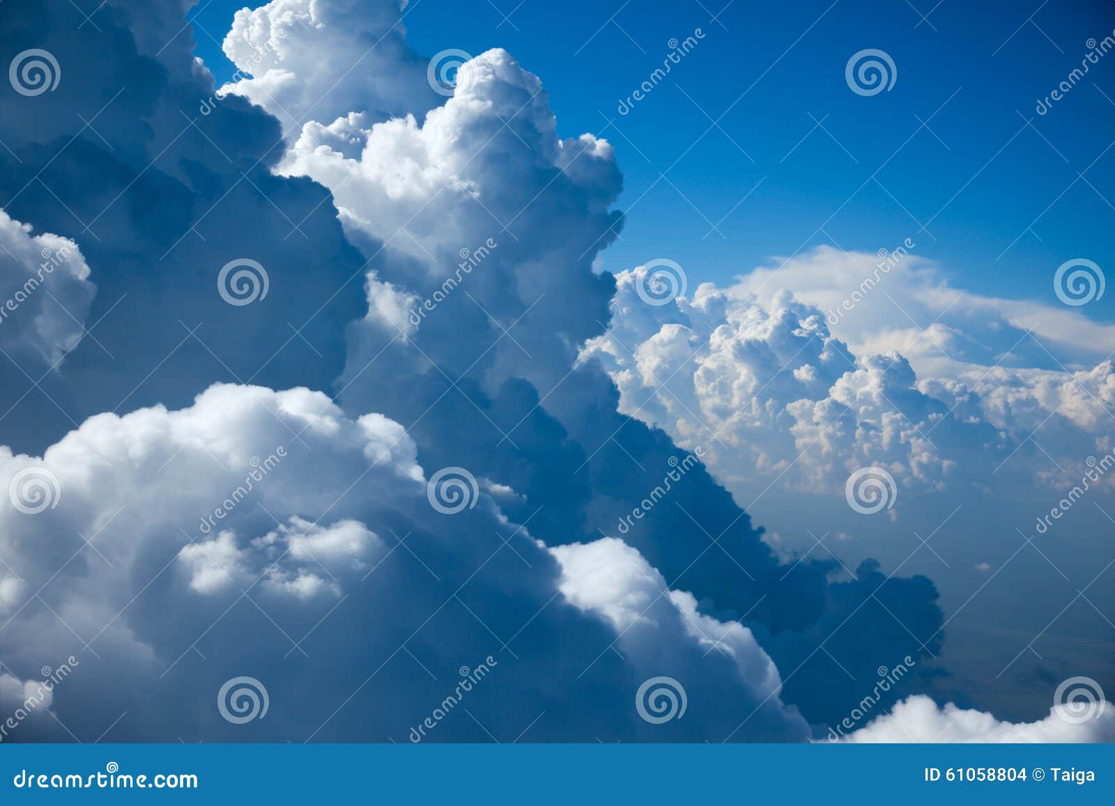 Aerial View of Sky and Close-up Clouds Stock Photo - Image of flight ...