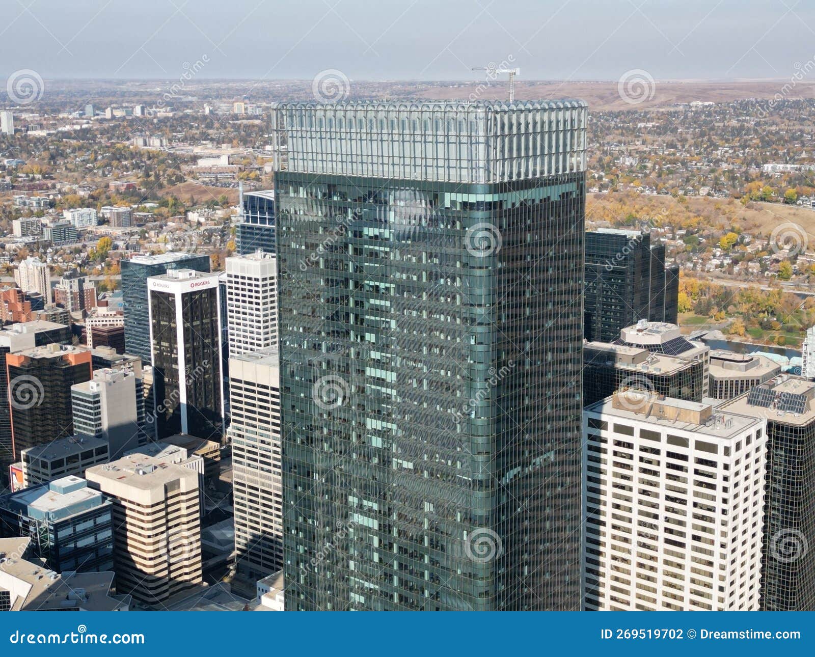 Aerial View of Skyscrapers in Calgary Editorial Photography - Image of ...
