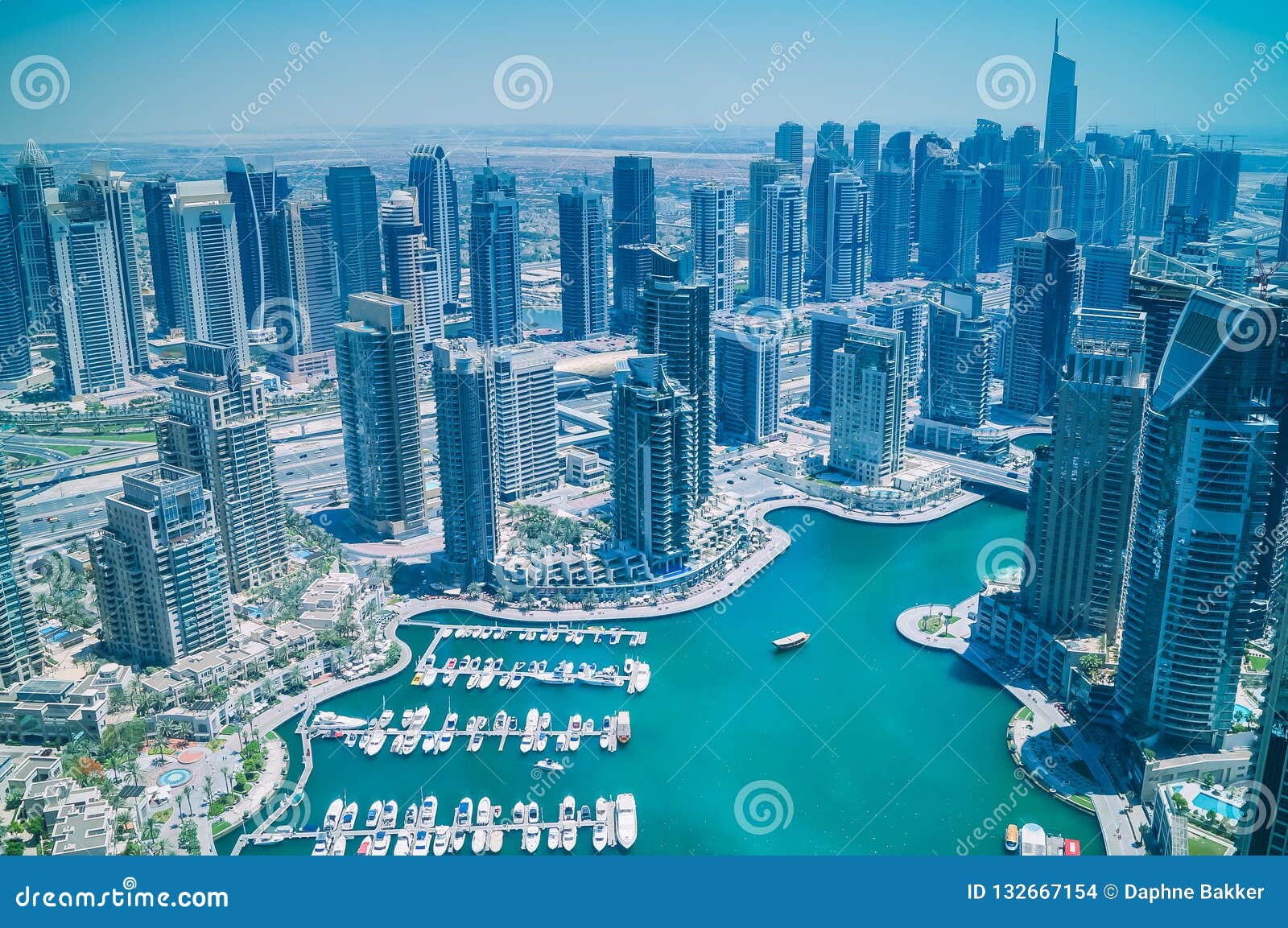 Aerial View of Skyscrapers and Dubai Marina. Stock Photo - Image of ...
