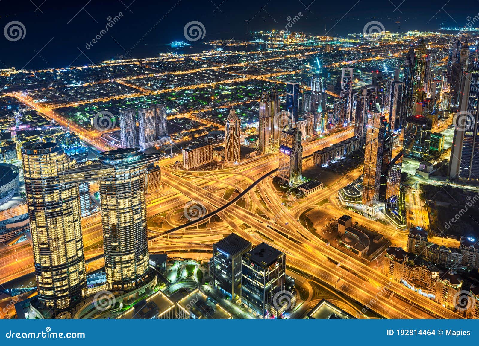 Aerial View of Skyscrapers in Dubai, UAE Stock Photo - Image of tall ...