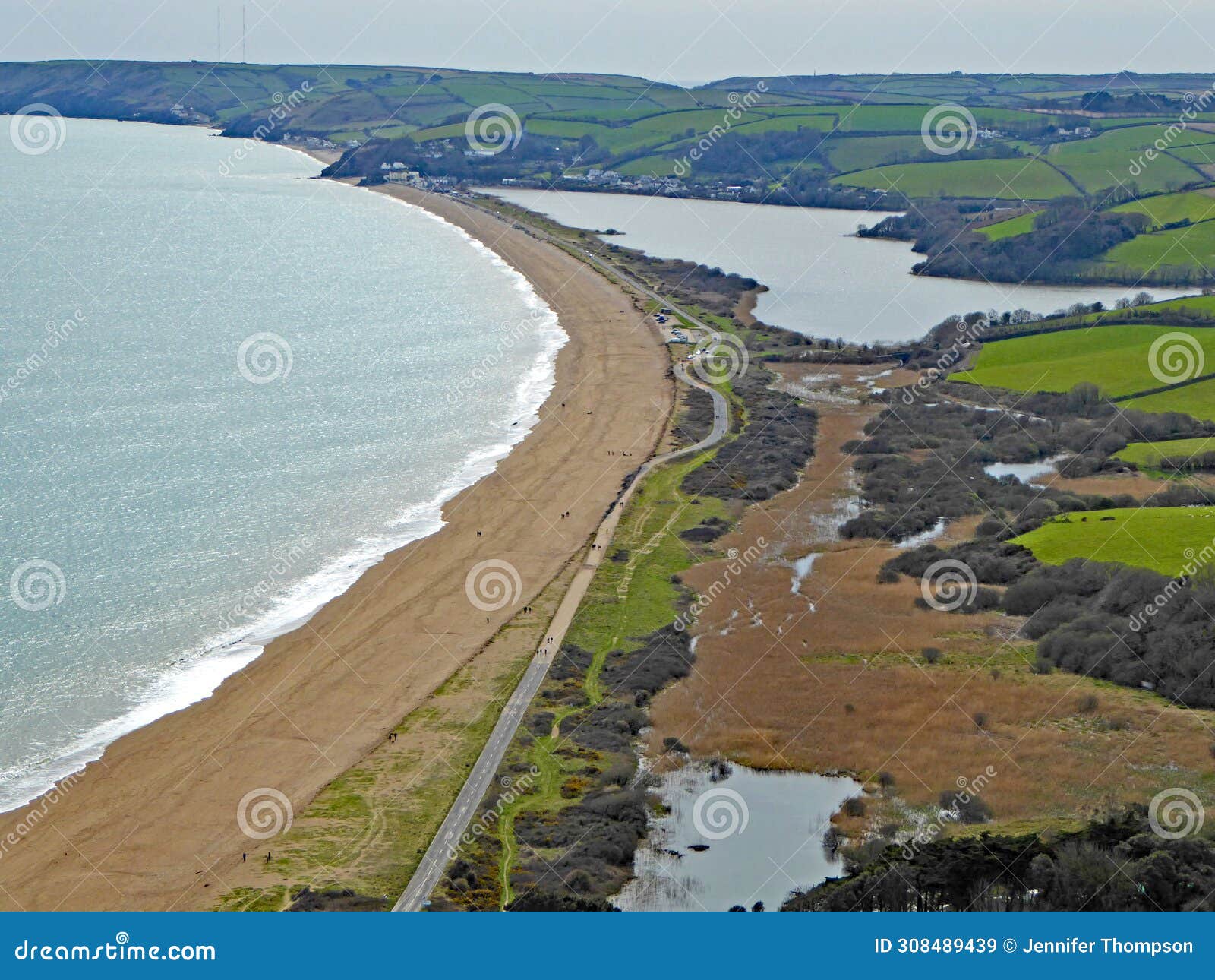 Aerial View of Slapton Beach in Devon Stock Image - Image of shore ...