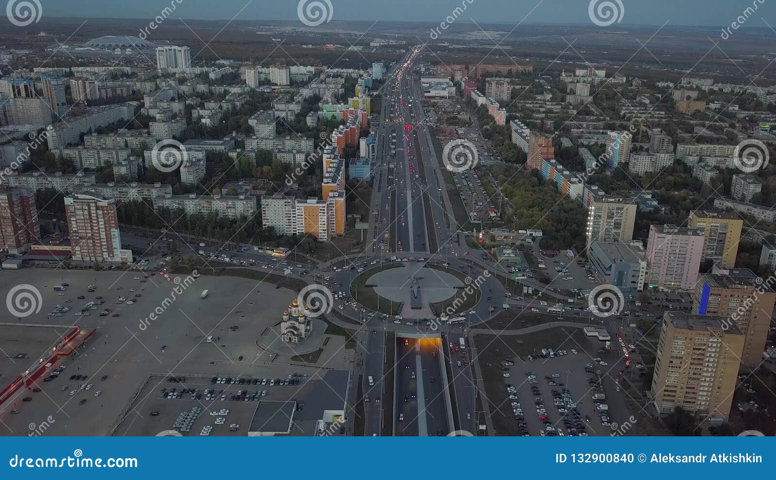 Highway interchange aerial stock footage. Video of crossroad - 132900840