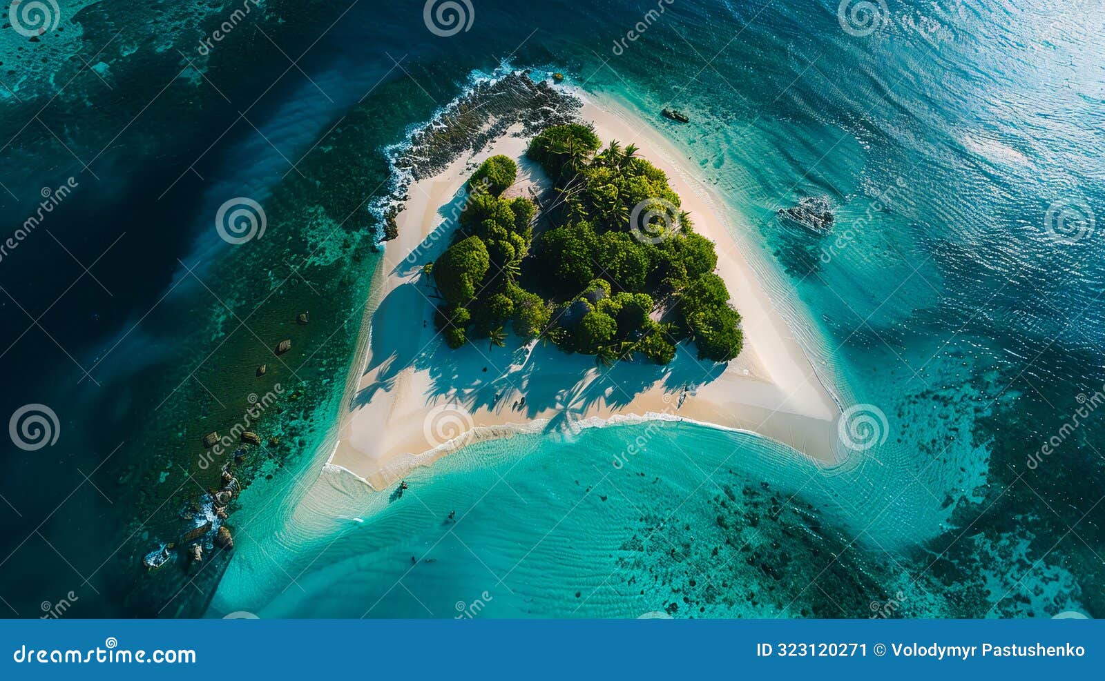 An Aerial View of a Small Island in the Ocean Stock Image - Image of ...