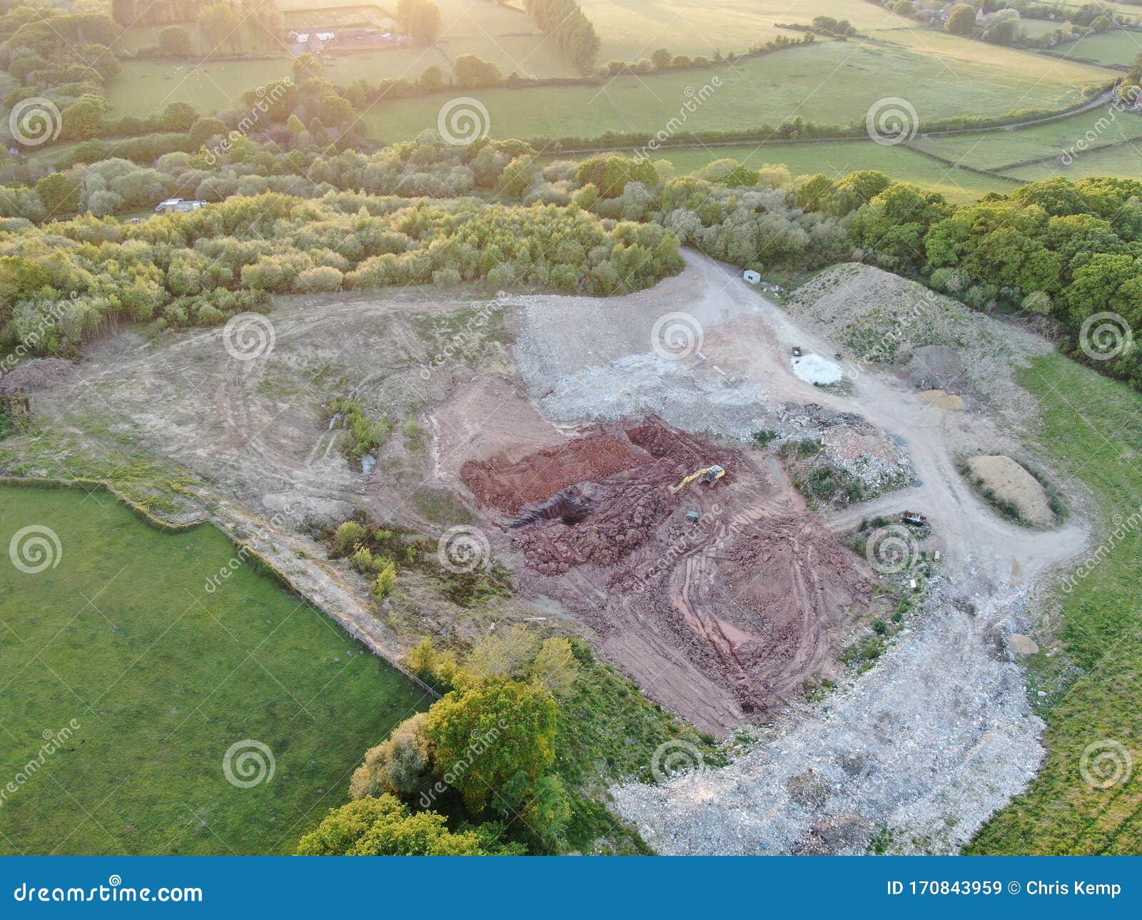 An Aerial View of a Small Quarry Stock Image - Image of gravel ...